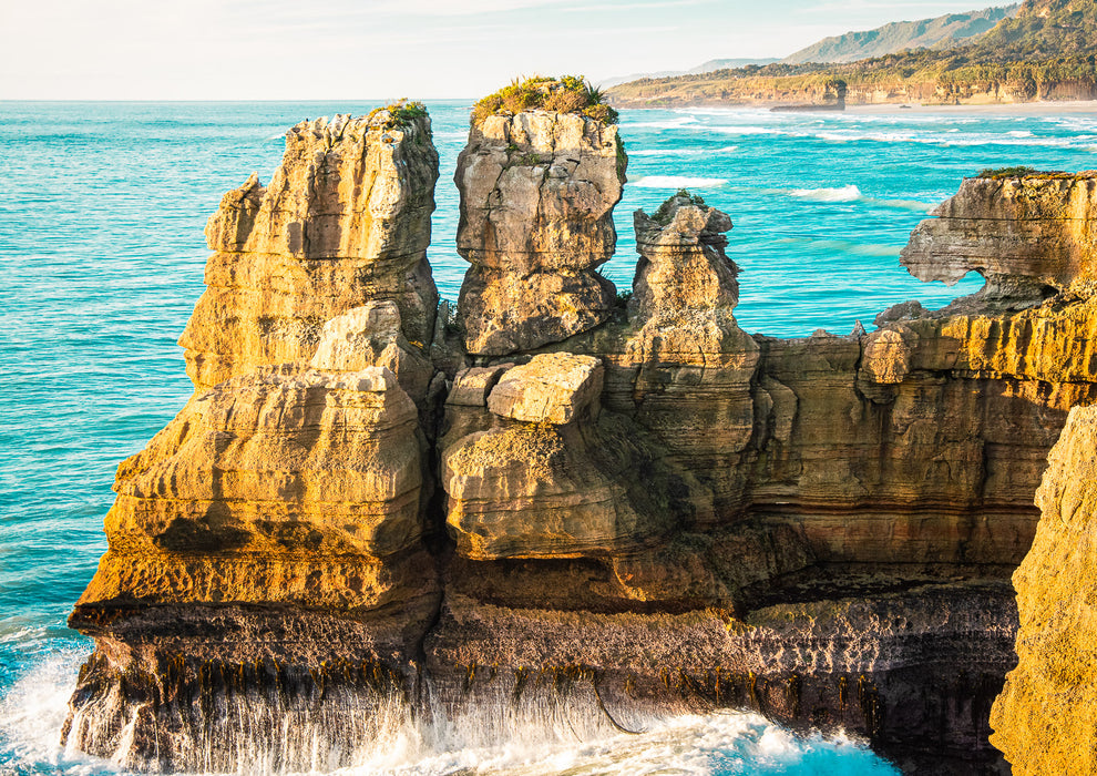 What Can You Sea Fine Art Print — Sunlit Coastal Cliffs | New Zealand ...